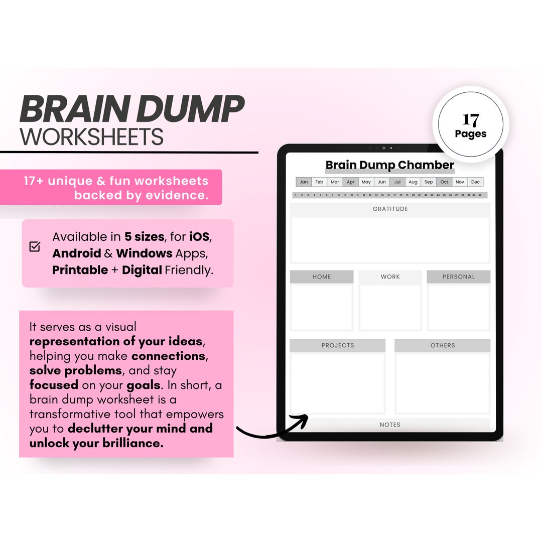 Brain Dump Journal Printable, Mental Health Check-in, Priority Matrix ...