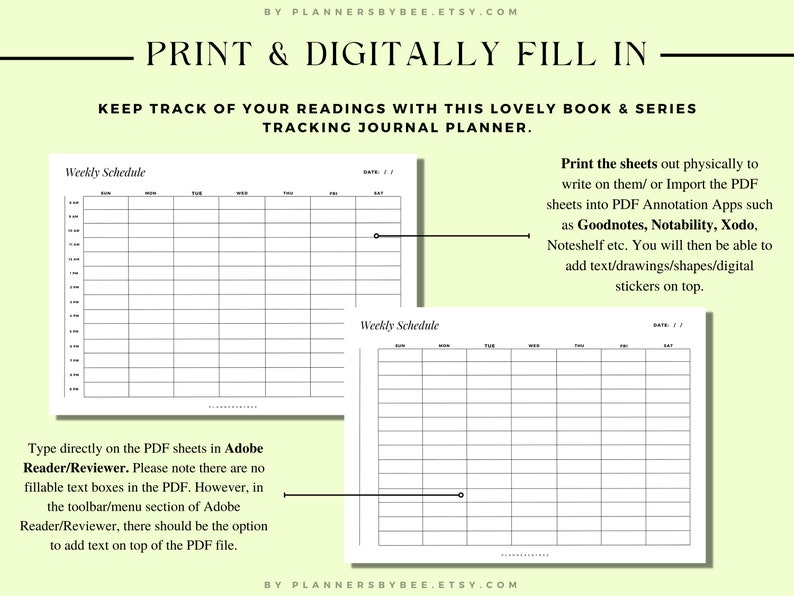 Week at a Glance Weekly Study Planner Printable Simple - Etsy
