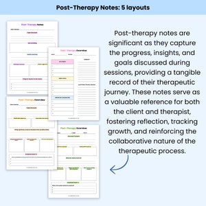 Pre and Post Therapy Session Notes, Therapy Tools, Therapy Overview ...