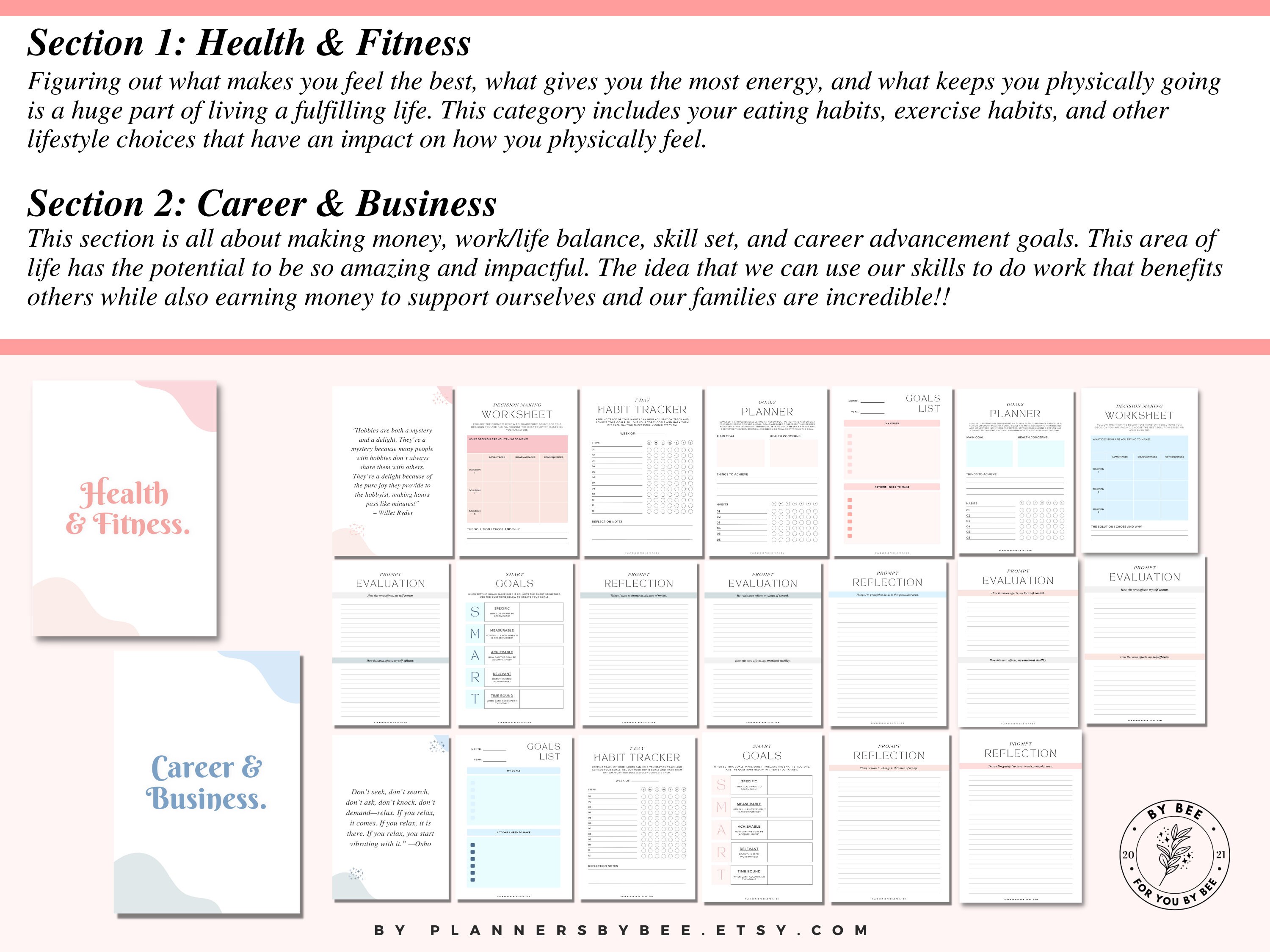 Self Improvement Workbook Self Care & ADHD Brain Goal - Etsy