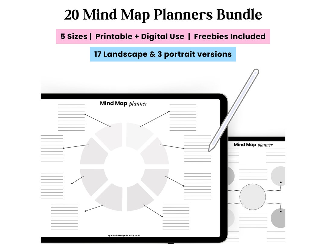 Mind Map, Mind Map Template, Printable Mind Map Planner, Study Guide ...