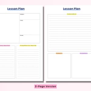 Lesson Plan Template, Lesson Planner Printable, Homeschool Teacher ...