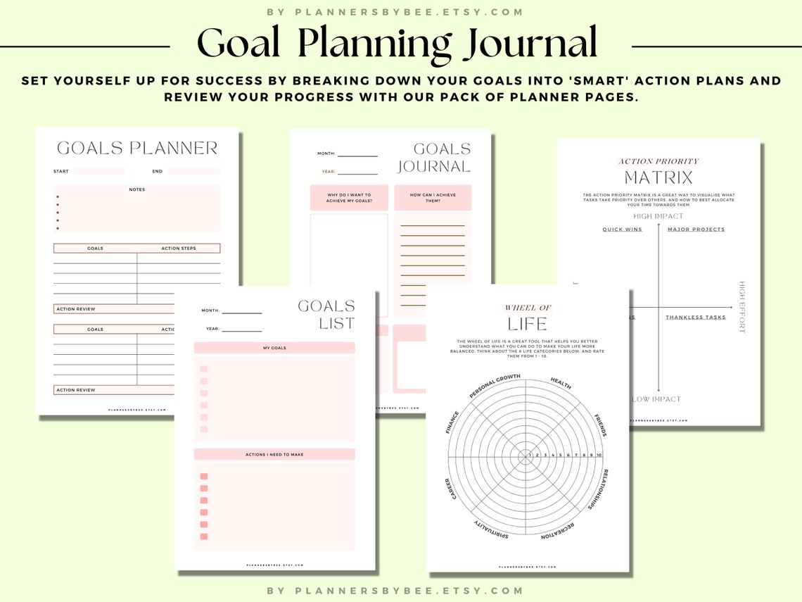 Personal & Career Goals Guide Kit Goal Planning Workbook - Etsy