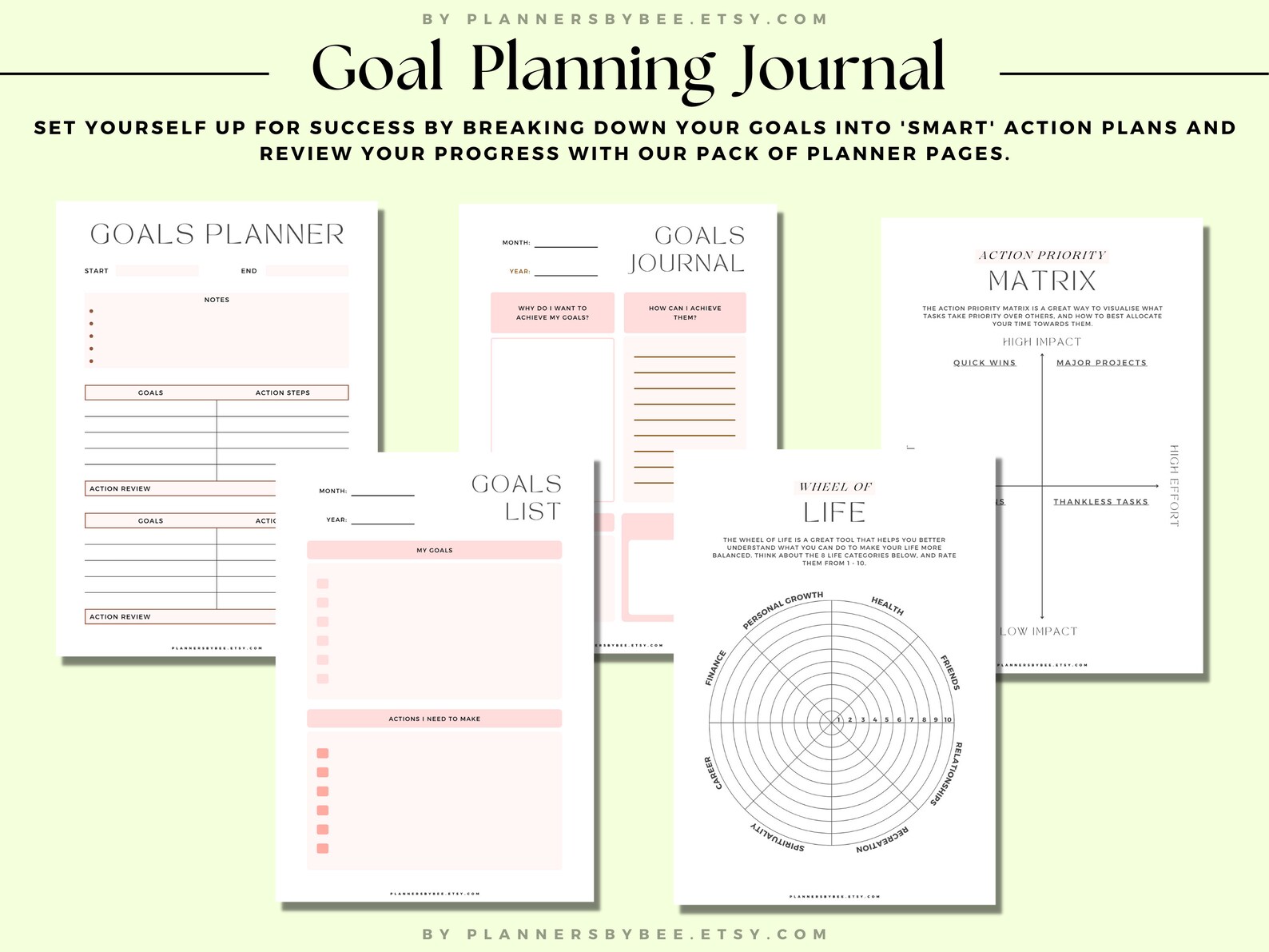 Goal Setting Guide Goal Planning Workbook Self Development - Etsy