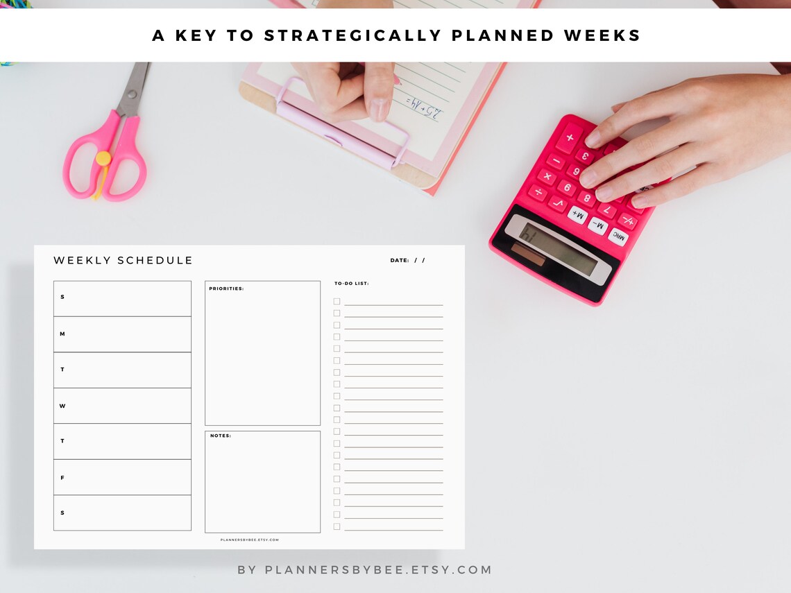 Best Weekly Templates Planner Printable Minimal Weekly Desk - Etsy