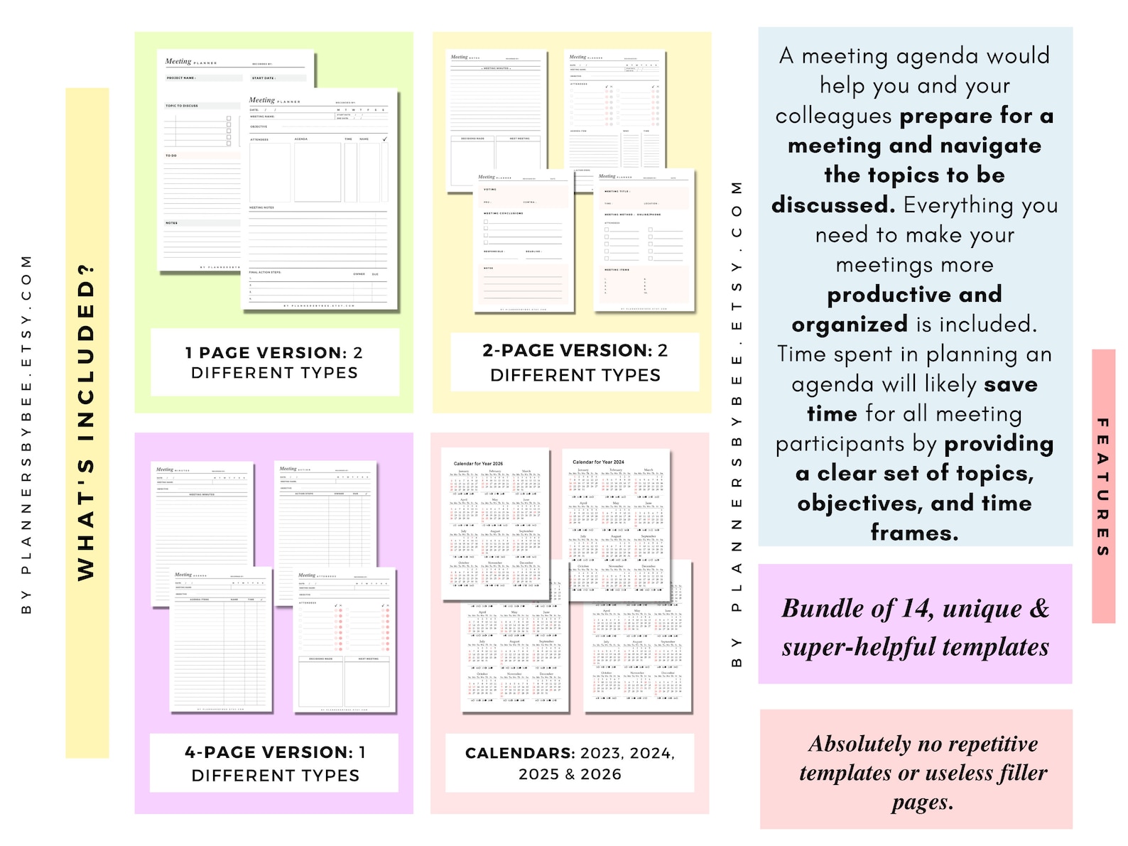 Meeting Notes Template Meeting Agenda Printable Editable - Etsy