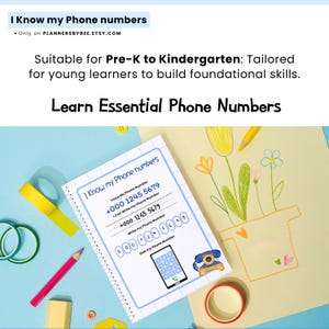 Kindergarten Learning Bundle, Editable Phone Number, Address Preschool ...