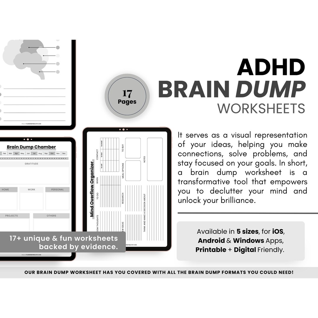 ADHD Brain Dump Workbook: Priority Matrix, To-do List (digital) - Etsy