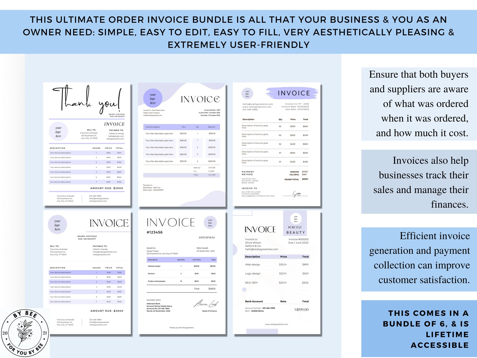 Editable Order Forms Bundle, Invoice Custom Order Form, Printable Small ...