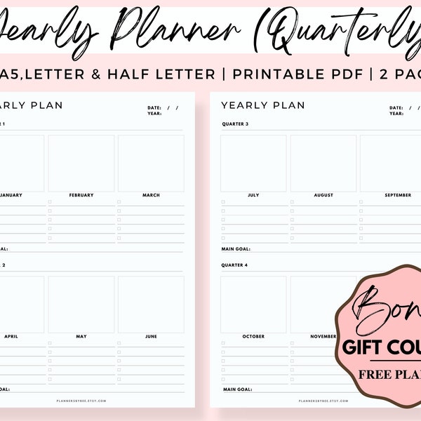 Yearly Tasks Planner - Etsy