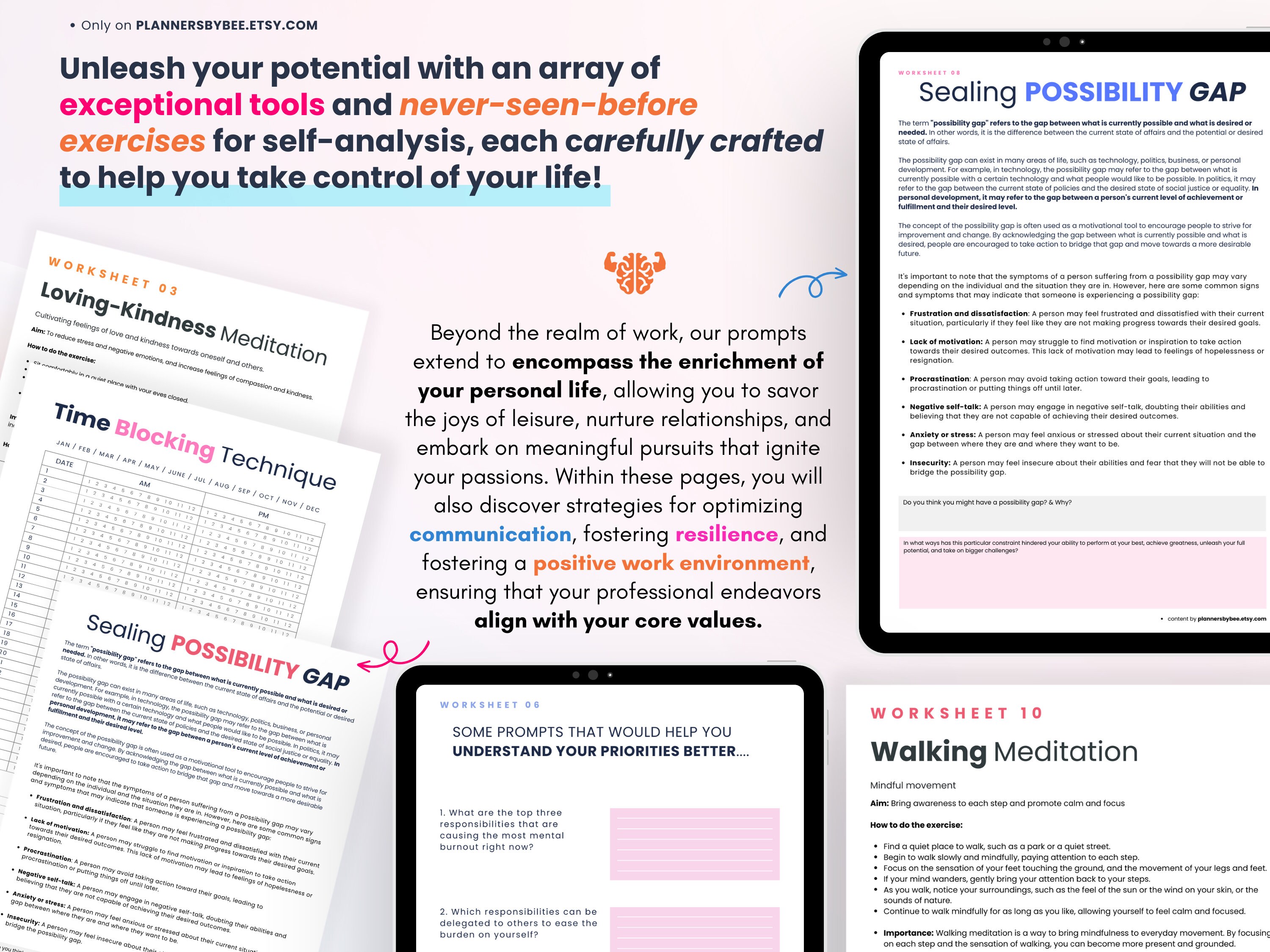 Work Life Balance Workbook Life Planner Productivity - Etsy