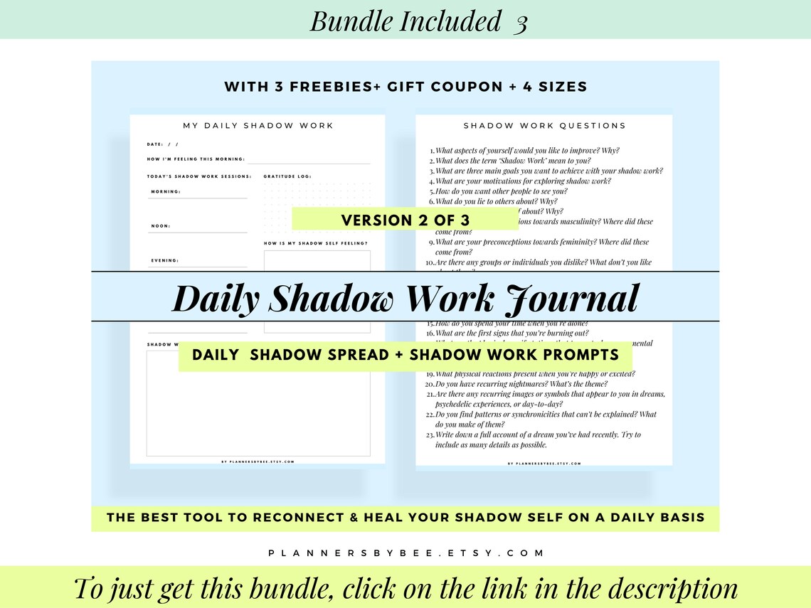 Shadow Work Journal Bundle Printable Shadow Work Shadow Work - Etsy