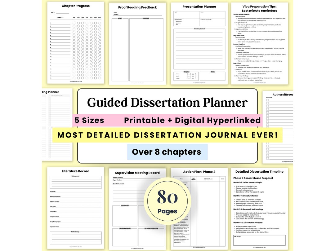 Research Thesis Writing Help, Dissertation Planning Journal, Guided ...