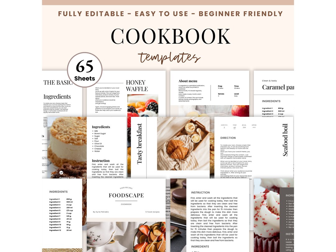 Editable Cookbook Template: Family Recipe Ebook (digital Download) - Etsy