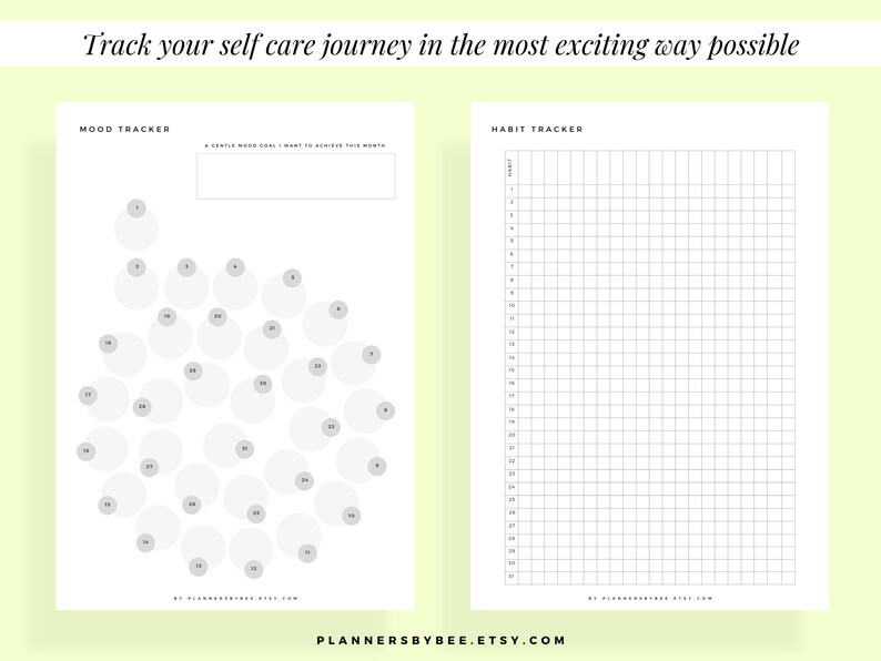 Self Care Journal Self Care Planner Worksheet Mood Tracker - Etsy