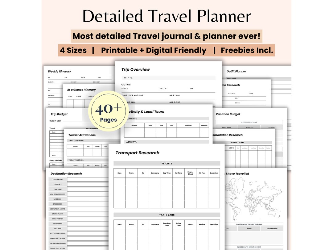 Travel Planner Digital Travel Planner for Travel Itinerary Digital ...