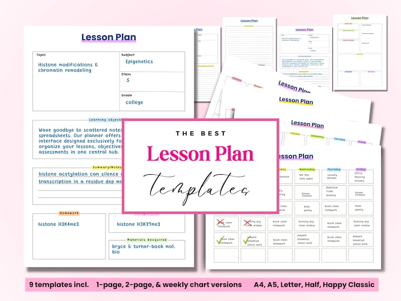 Lesson Planner Printable Lesson Plan Template Homeschool - Etsy