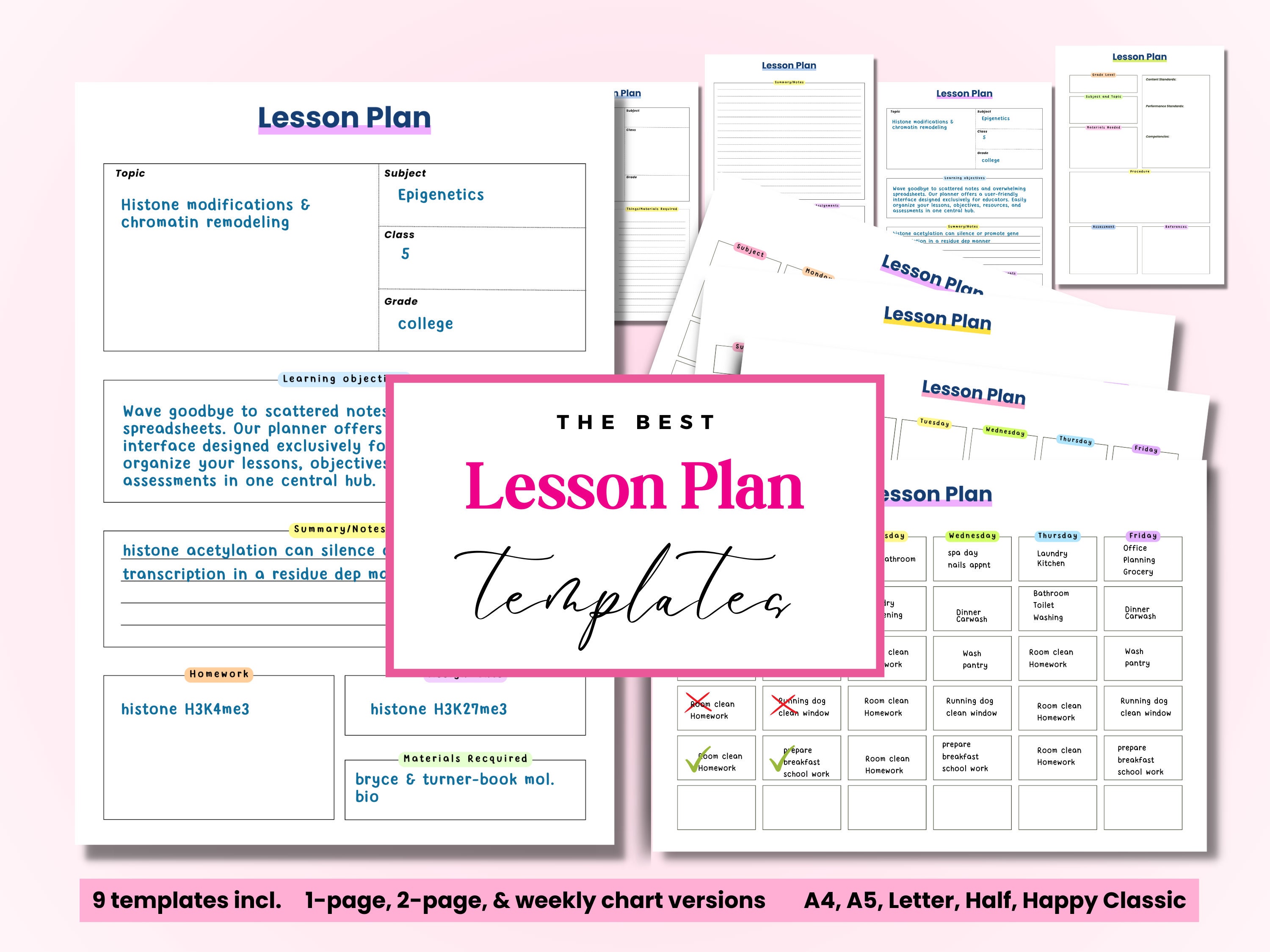 Lesson Planner Printable Lesson Plan Template Homeschool - Etsy