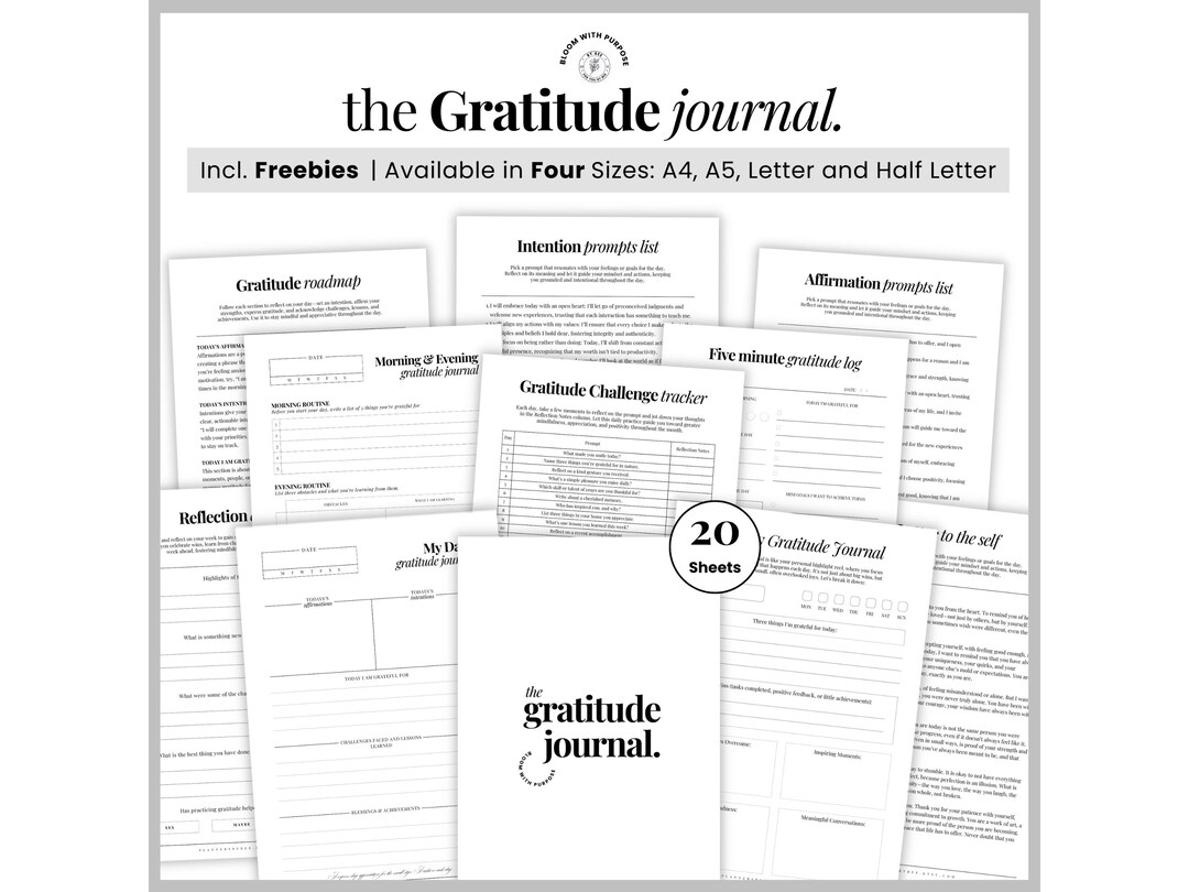 Gratitude Worksheets Digital Therapy Resource, Handouts, Exercises ...