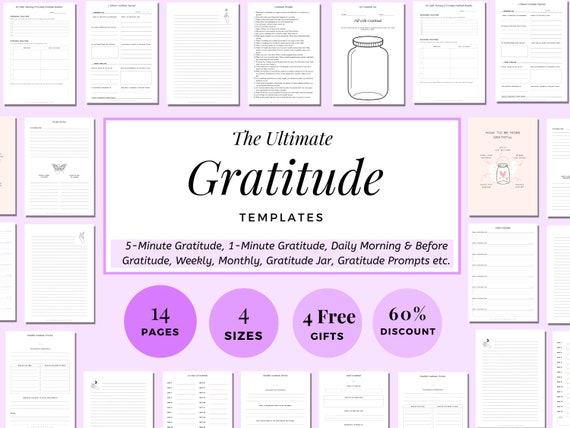 Gratitude Journal Printable Daily Gratitude Morning Reflection - Etsy