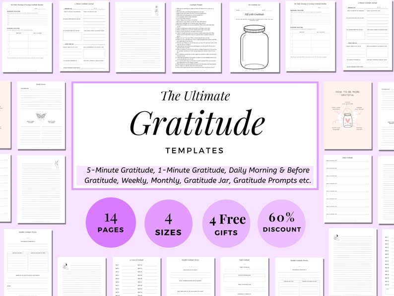 Gratitude Journal Printable Daily Gratitude Morning Reflection - Etsy