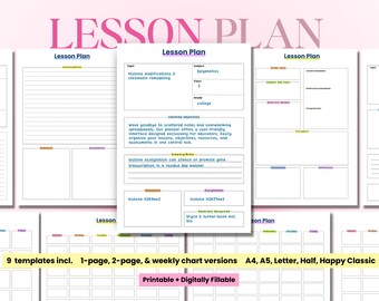 Weekly Lesson Plan Printable, Editable Weekly School Schedule, Simple ...