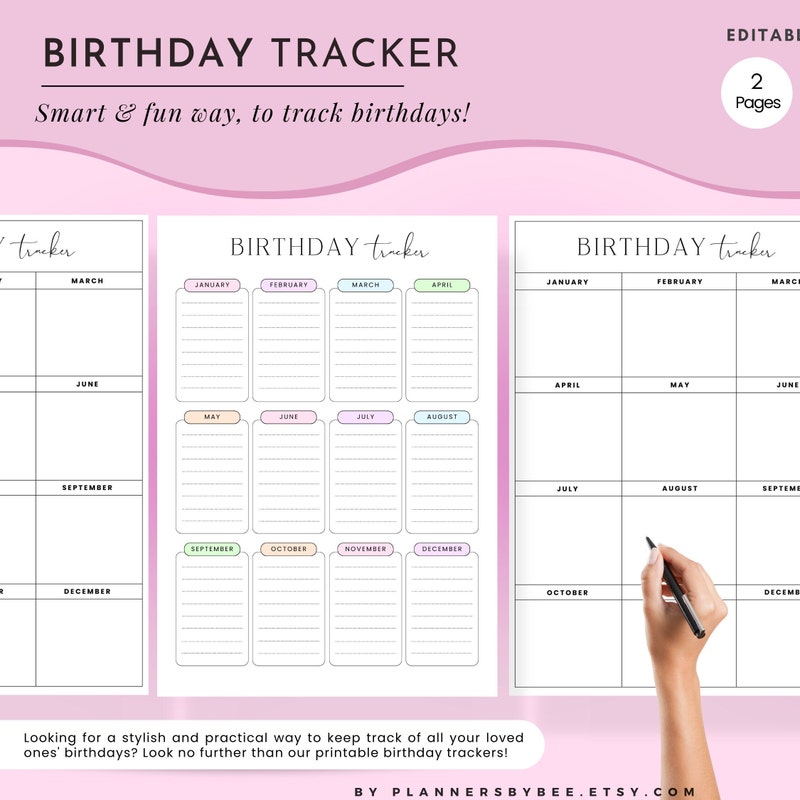 Family Birthday Tracker - Etsy