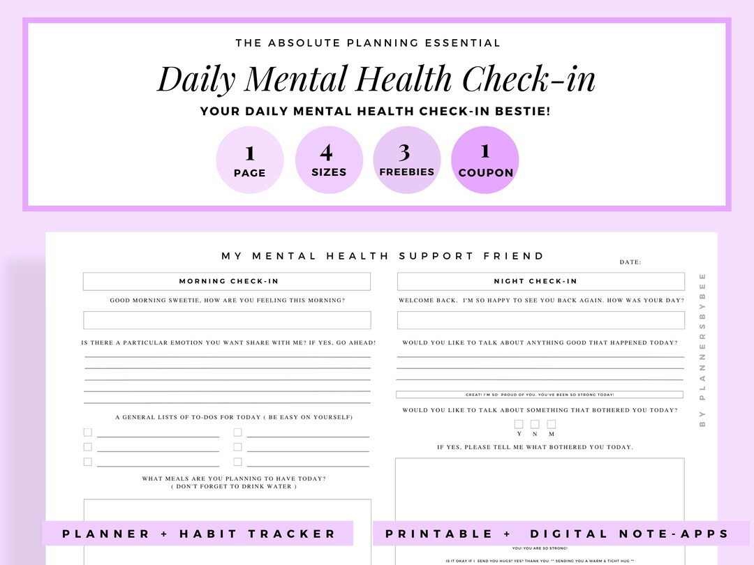 Mental Health Planner Depression Therapy Journal Anxiety Planner ...