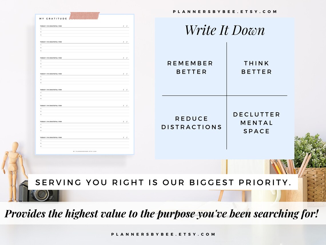 Gratitude Journal Printable Daily Mindful Journal Manifest | Etsy