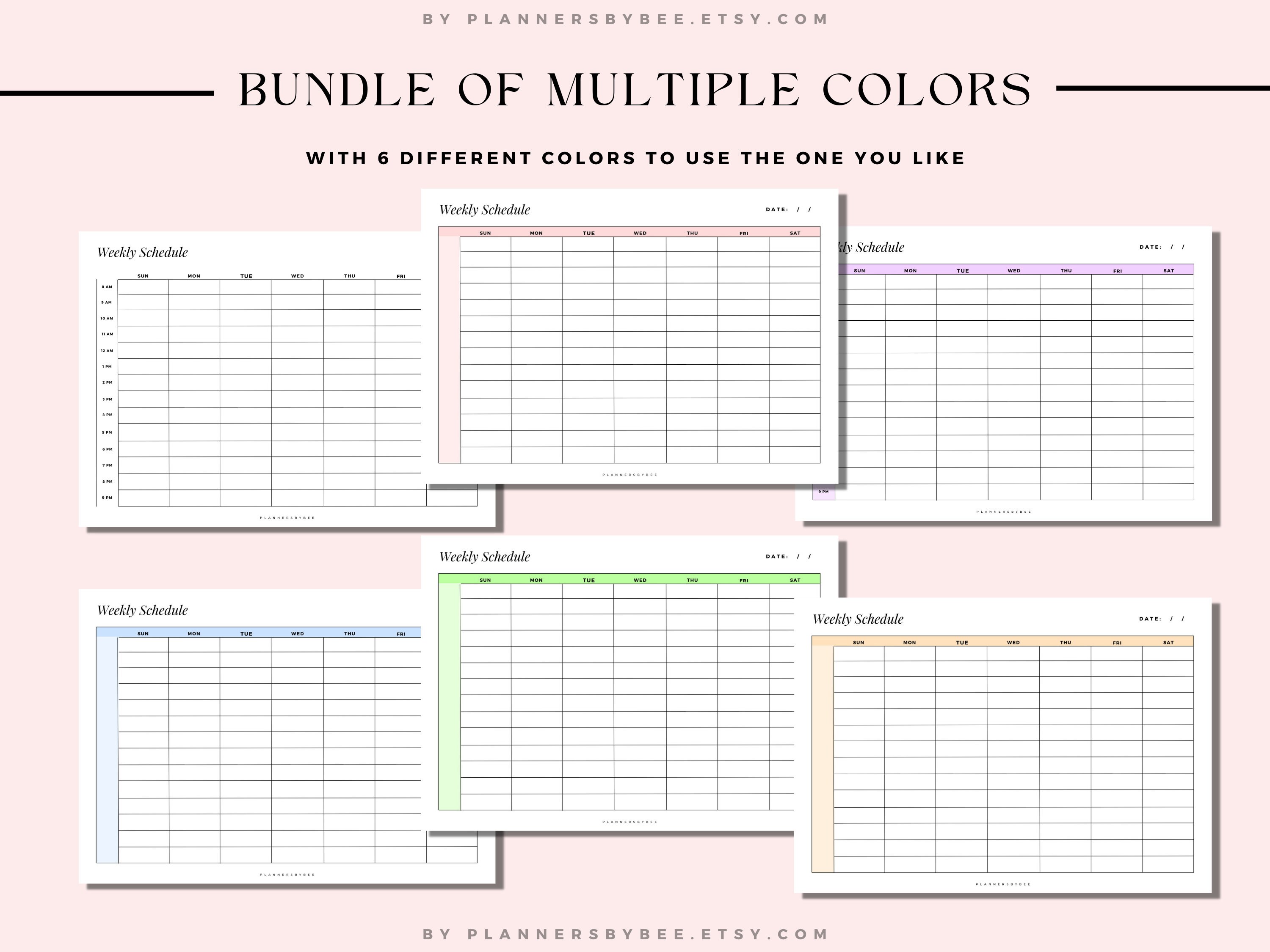 Week at a Glance Weekly Study Planner Printable Simple - Etsy