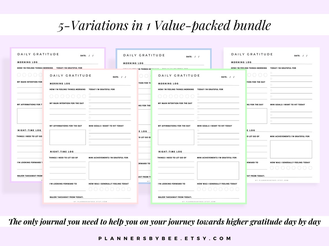 Gratitude Journal Printable Mindfulness Log Gratitude - Etsy