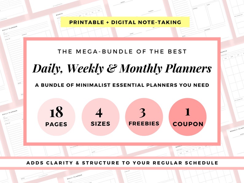 Best Daily Planner Weekly Organizer Monthly Schedule Undated - Etsy