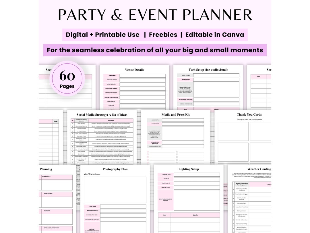 Party Planner Printable Organizer Template, Party Planning Printable ...