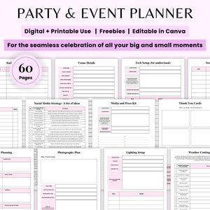 Party Planner Printable Organizer Template, Party Planning Printable ...
