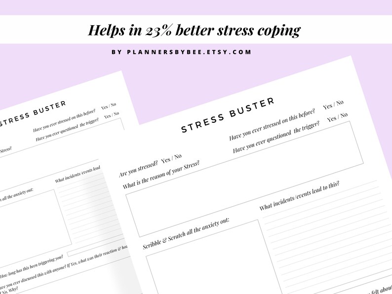 Daily Stress Management Printable Worksheet Mental Health - Etsy