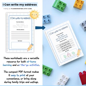 Kindergarten Learning Bundle, Editable Phone Number, Address Preschool ...