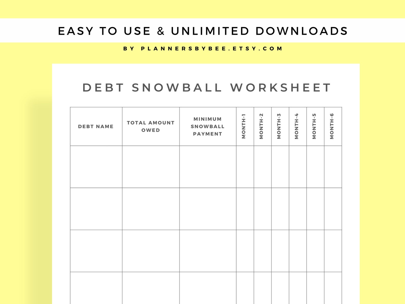 Debt Snowball Trackerdebt Budget Finance Trackerwork Home - Etsy