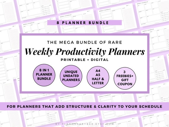 Landscape Weekly Planner Daily Planner Hourly Planner - Etsy