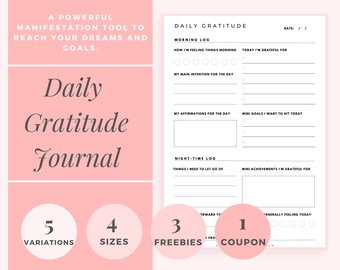 5 Minute Daily Gratitude Journal - Etsy