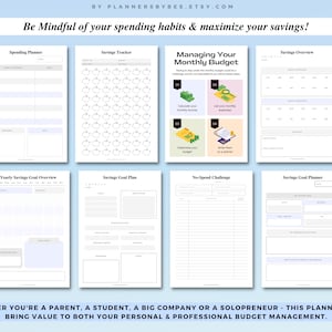 Finance Planner, Budget Planner Templates, Financial Savings Tracker ...