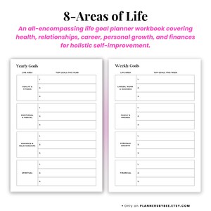 8 Areas of Life Planner Printable, Life Goals Planner, Goal Setting ...