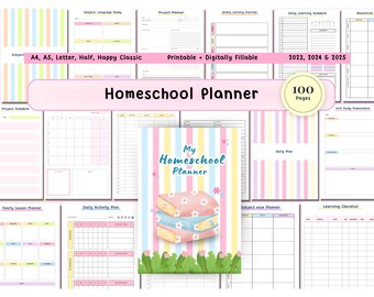 Neutral Homeschool Planner Bundle, Printable Homeschool Planner Pages ...