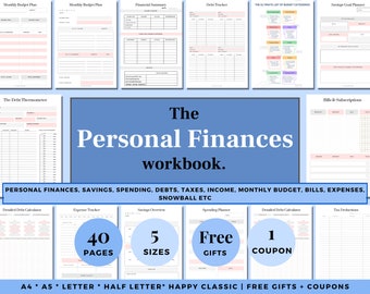 Budget Planner Printable, Finance Planner Bundle, Paycheck Budget PDF ...