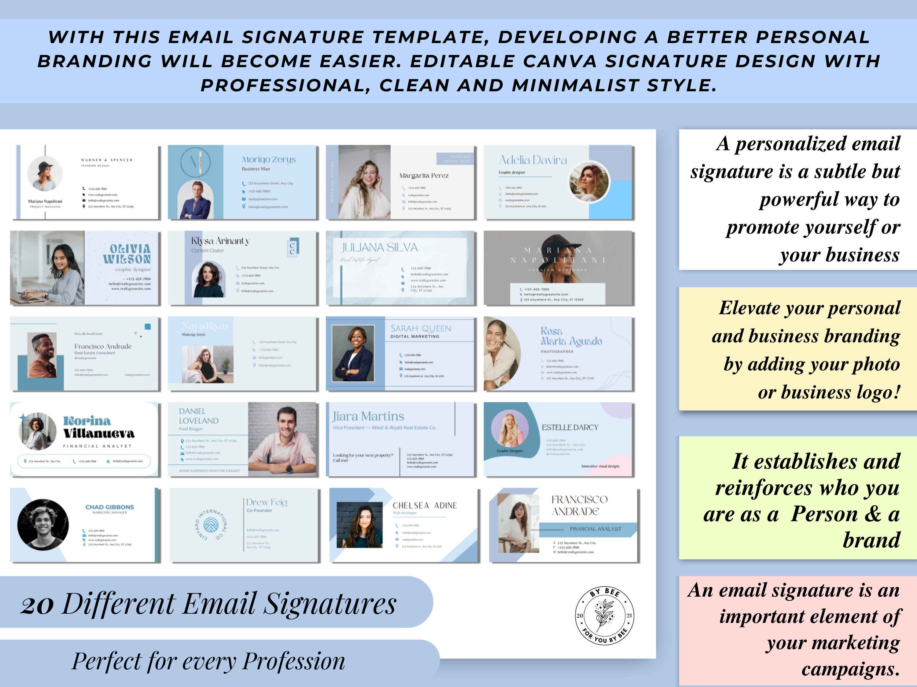 Gmail Email Signature Template Modern Email Signature - Etsy