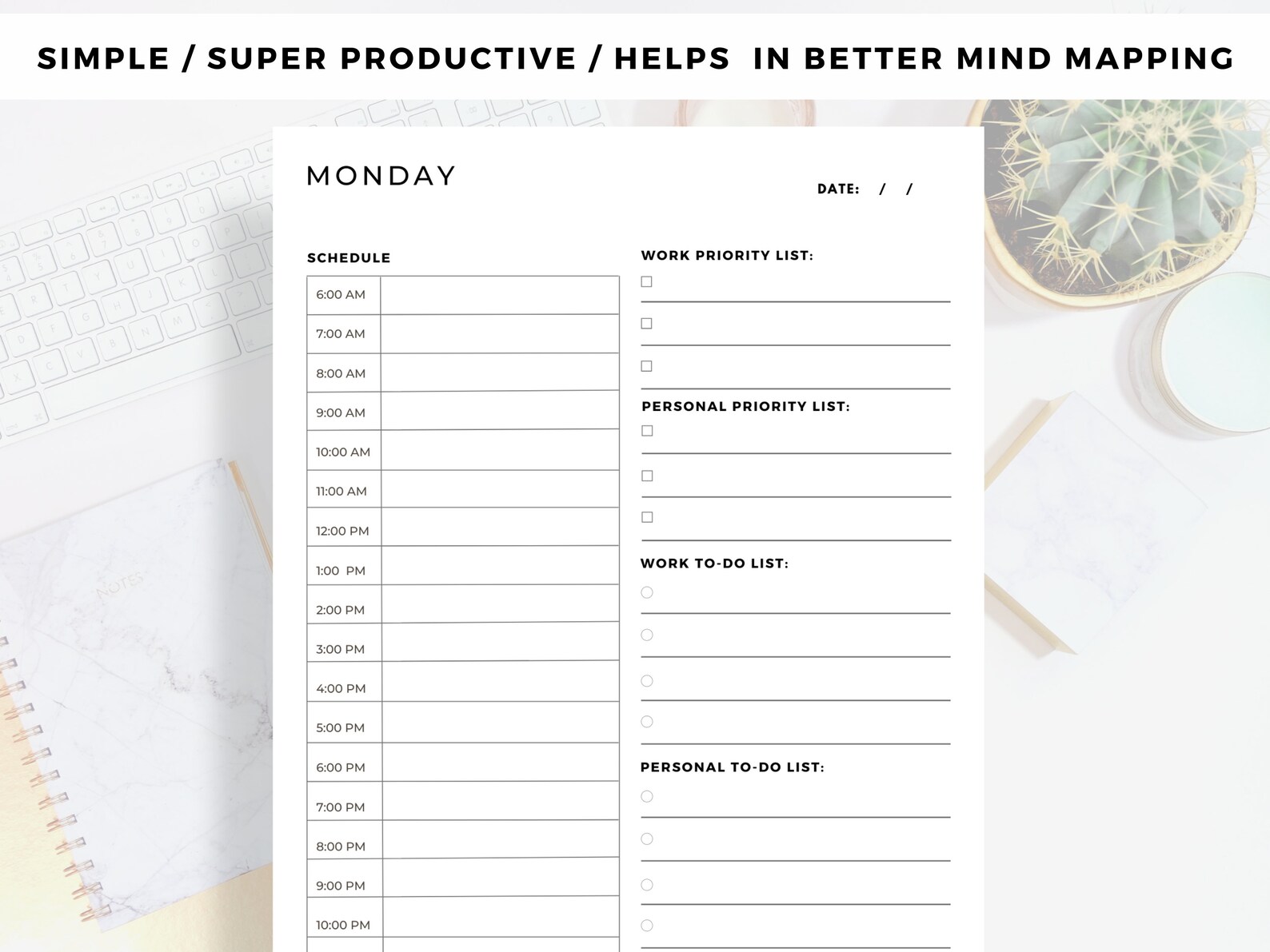 7 Day Planner 7 Day Planner Printable Daily Planner Weekly - Etsy