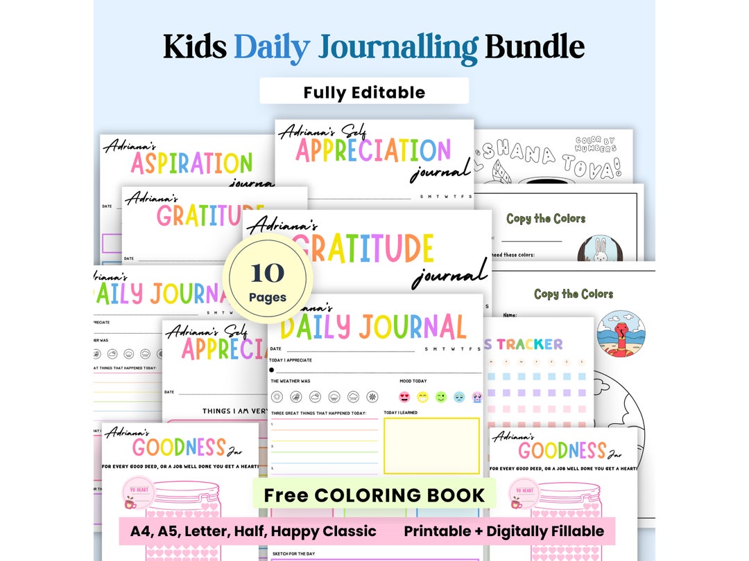 2025 Kids Daily Journal, Printable Kids Journal, Kids Learning ...