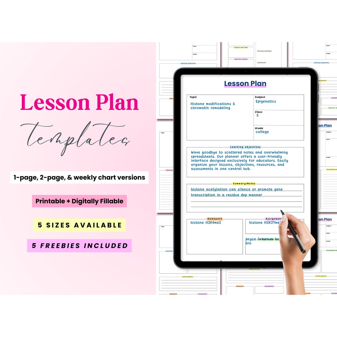 Lesson Plan Template, Lesson Planner Printable, Homeschool Teacher ...