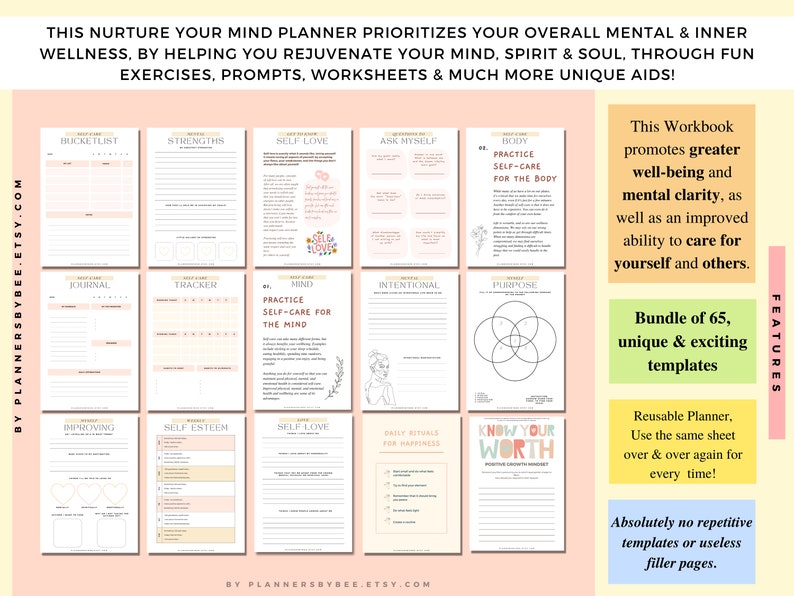 Self Care Checklist Wellness Planner Printable Self-care - Etsy