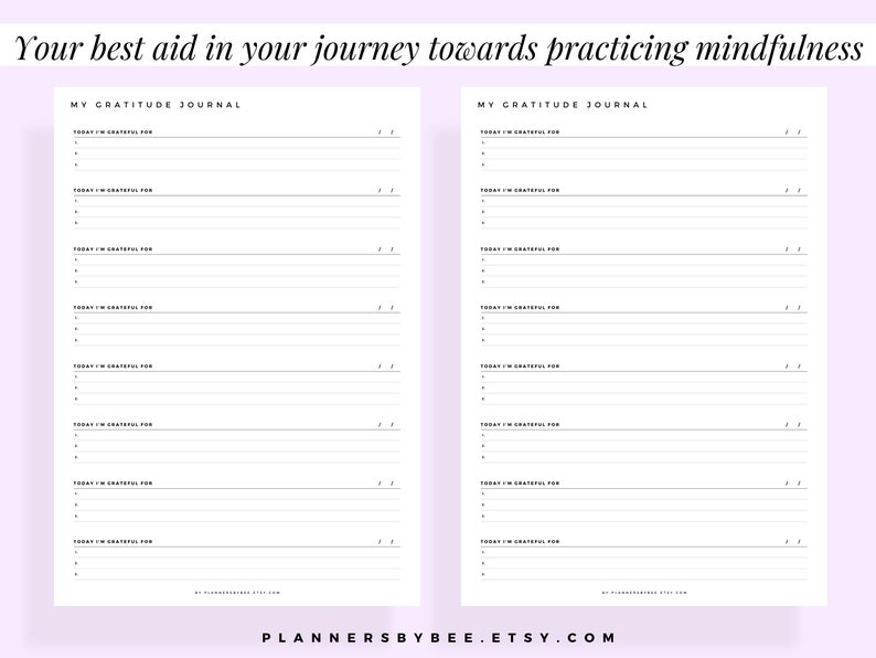 Gratitude Journal Printable Daily Mindful Journal Manifest | Etsy