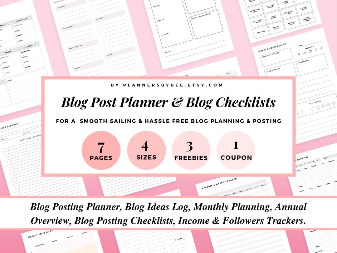 Personal Blog Content Planner Blog Post Planner Templates Editable ...